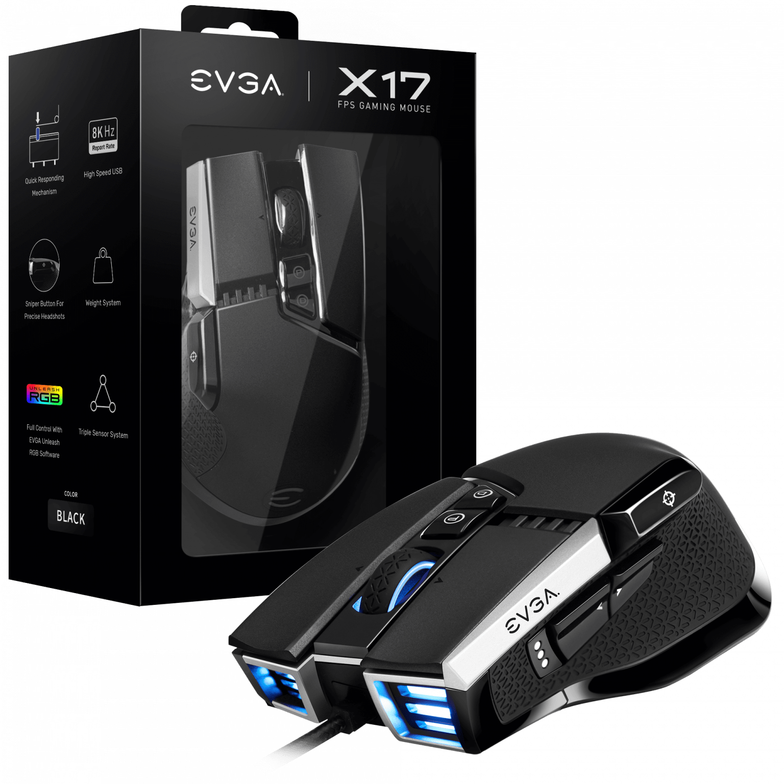 EVGA X17 Gaming Mouse (Black) — Bangmod Enterprise