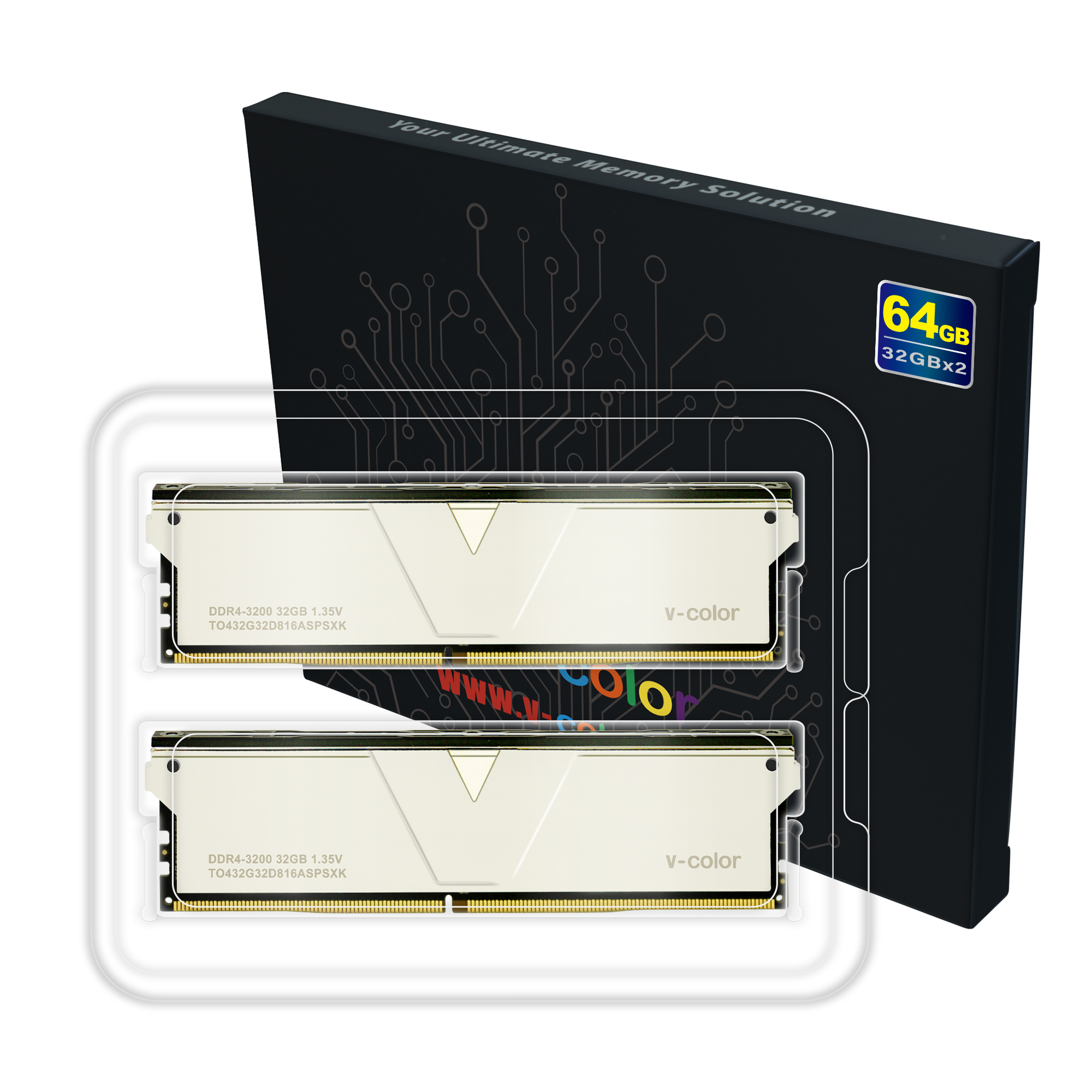 v-color Skywalker Plus non RGB 64GB(32GBx2) DDR4 Bus 3200MHz Silver ...