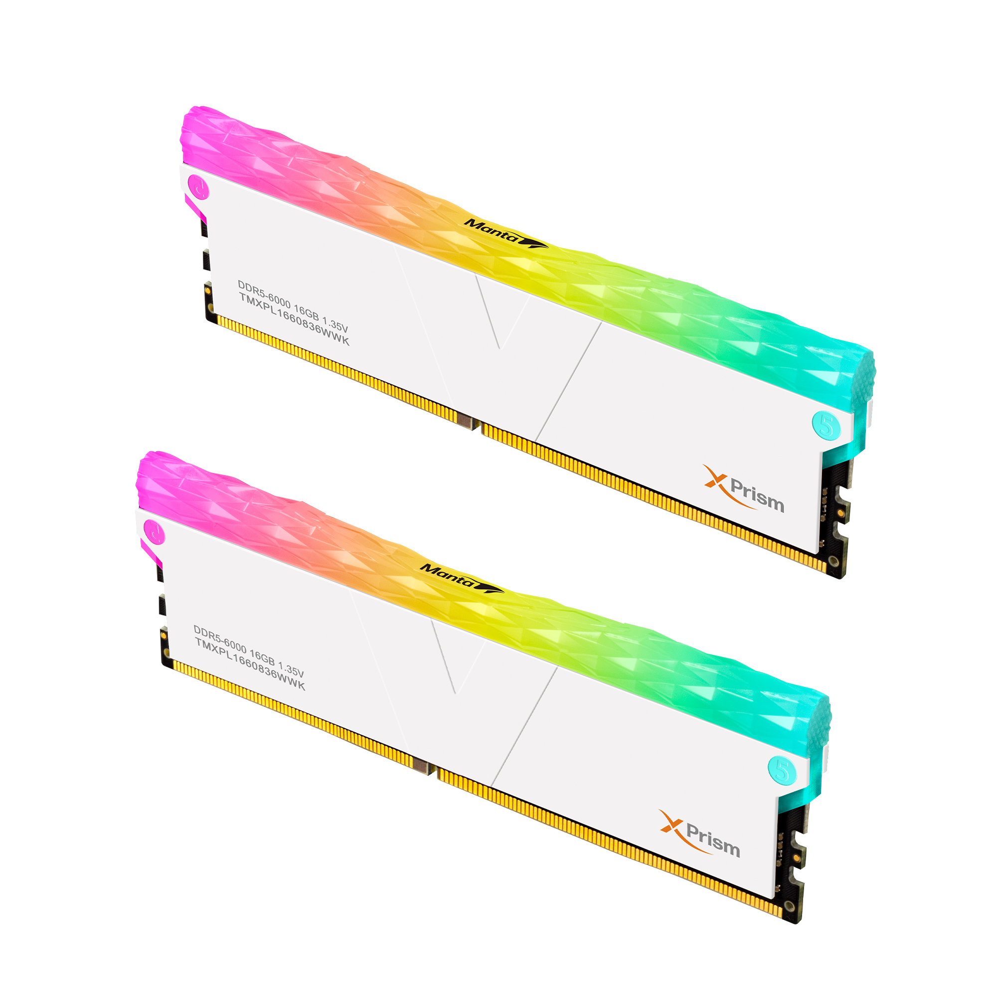 v-color MANTA XPrism RGB 32GB (16GBx2) DDR5 Bus 6000MHz Glacier White ...